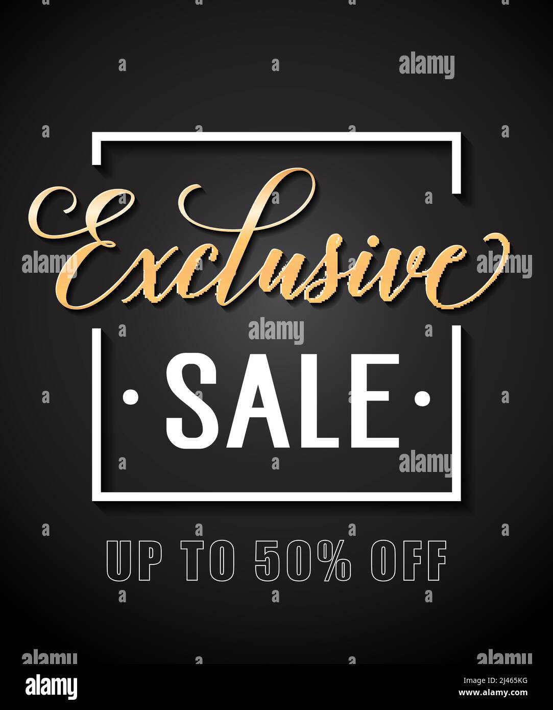 Exclusive Sale up to Fifty Percent Off lettering. Handwritten and typed ...