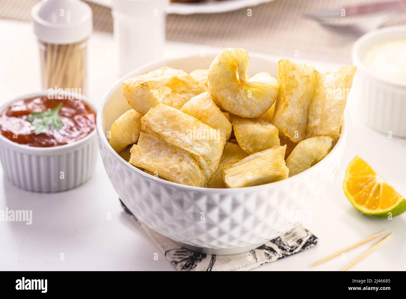 fried cassava, snack made from cassava root and served fried with ...