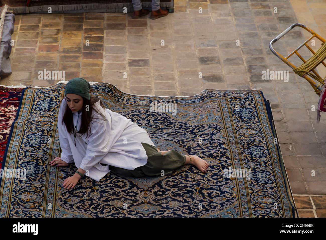 Carpet and model Stock Photo - Alamy