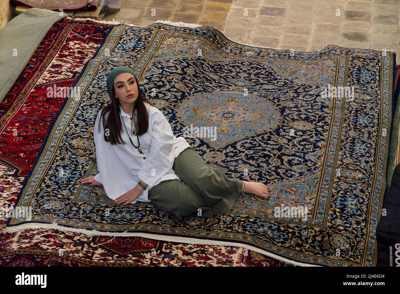 Carpet and model Stock Photo - Alamy