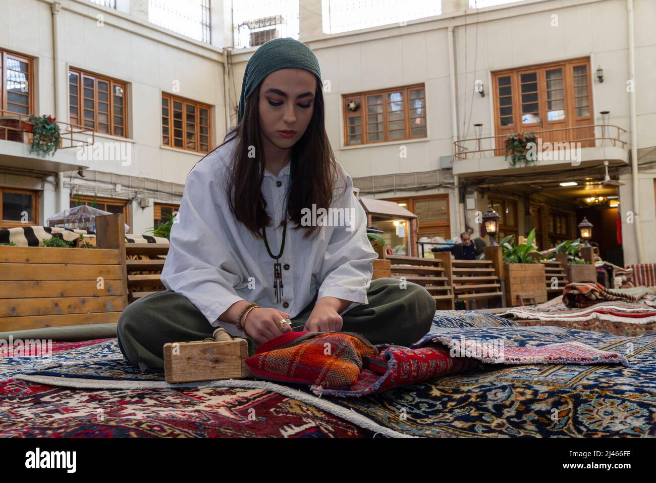 Carpet and model Stock Photo - Alamy