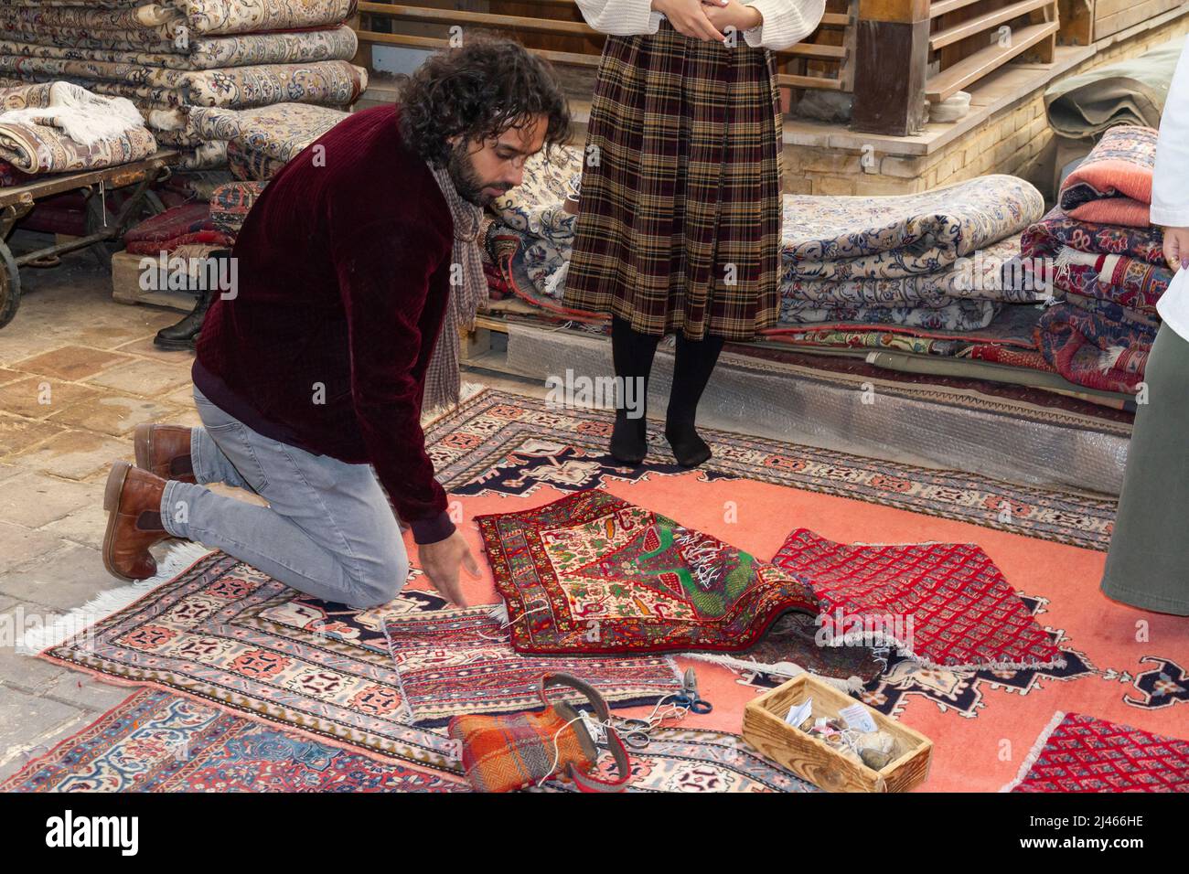 Carpet and model Stock Photo - Alamy