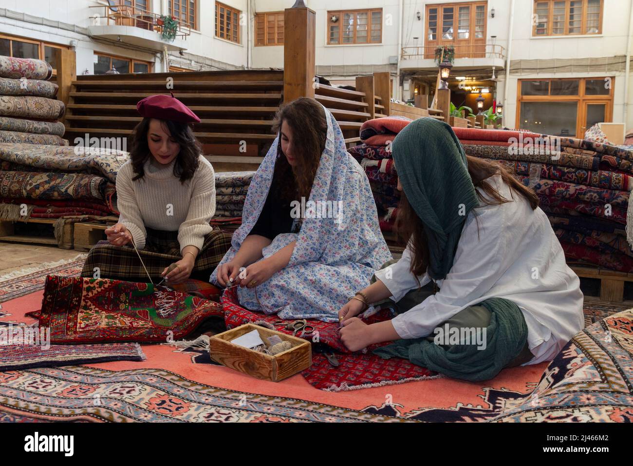 Carpet and model Stock Photo - Alamy