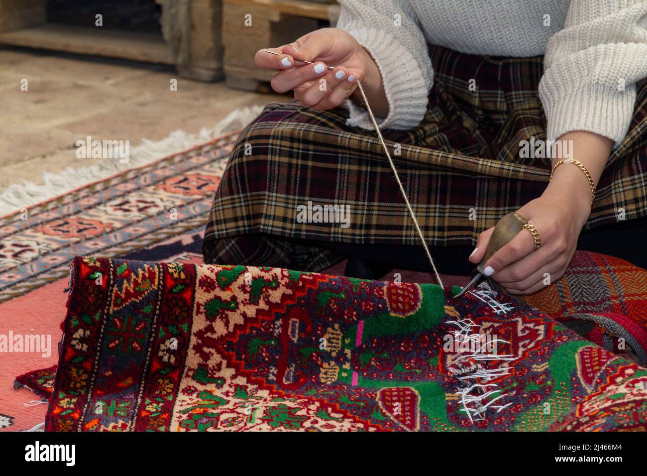 Carpet and model Stock Photo - Alamy