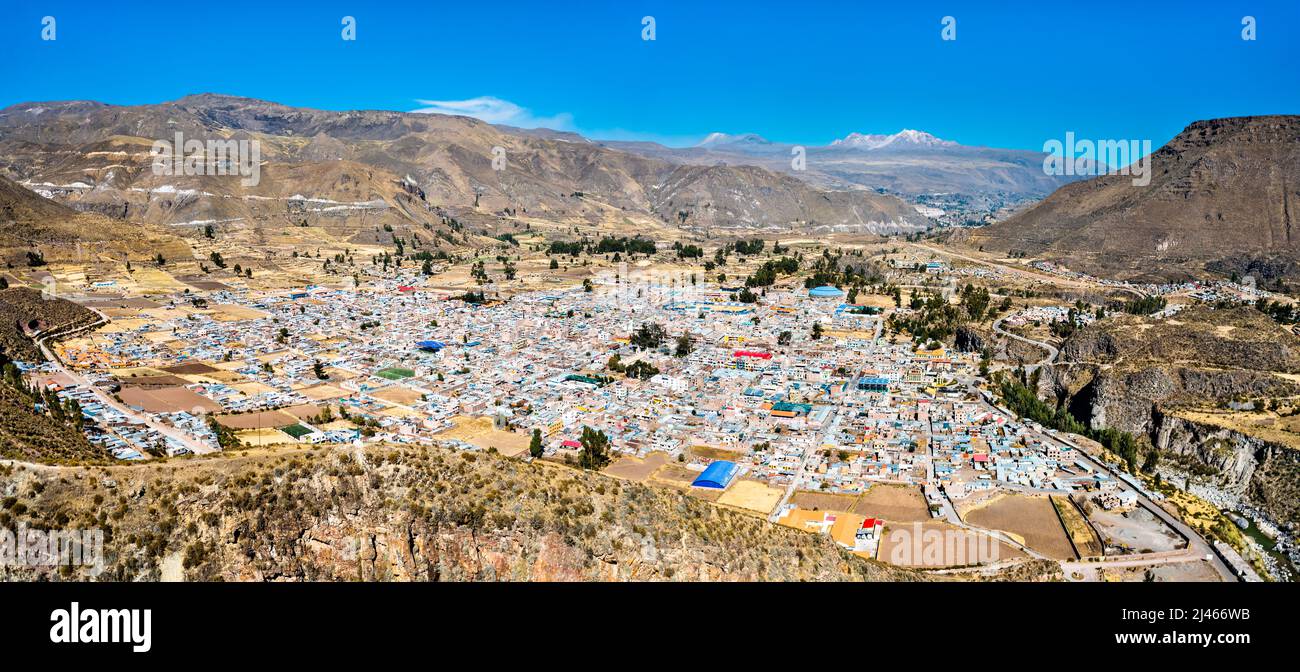Cityscape of Chivay town at the Colca Canyon in Peru Stock Photo - Alamy