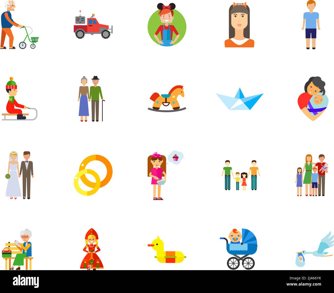 Family and marriage icon set. Can be used for topics like toy ...