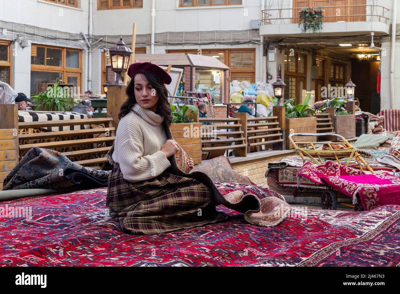 Carpet and model Stock Photo - Alamy