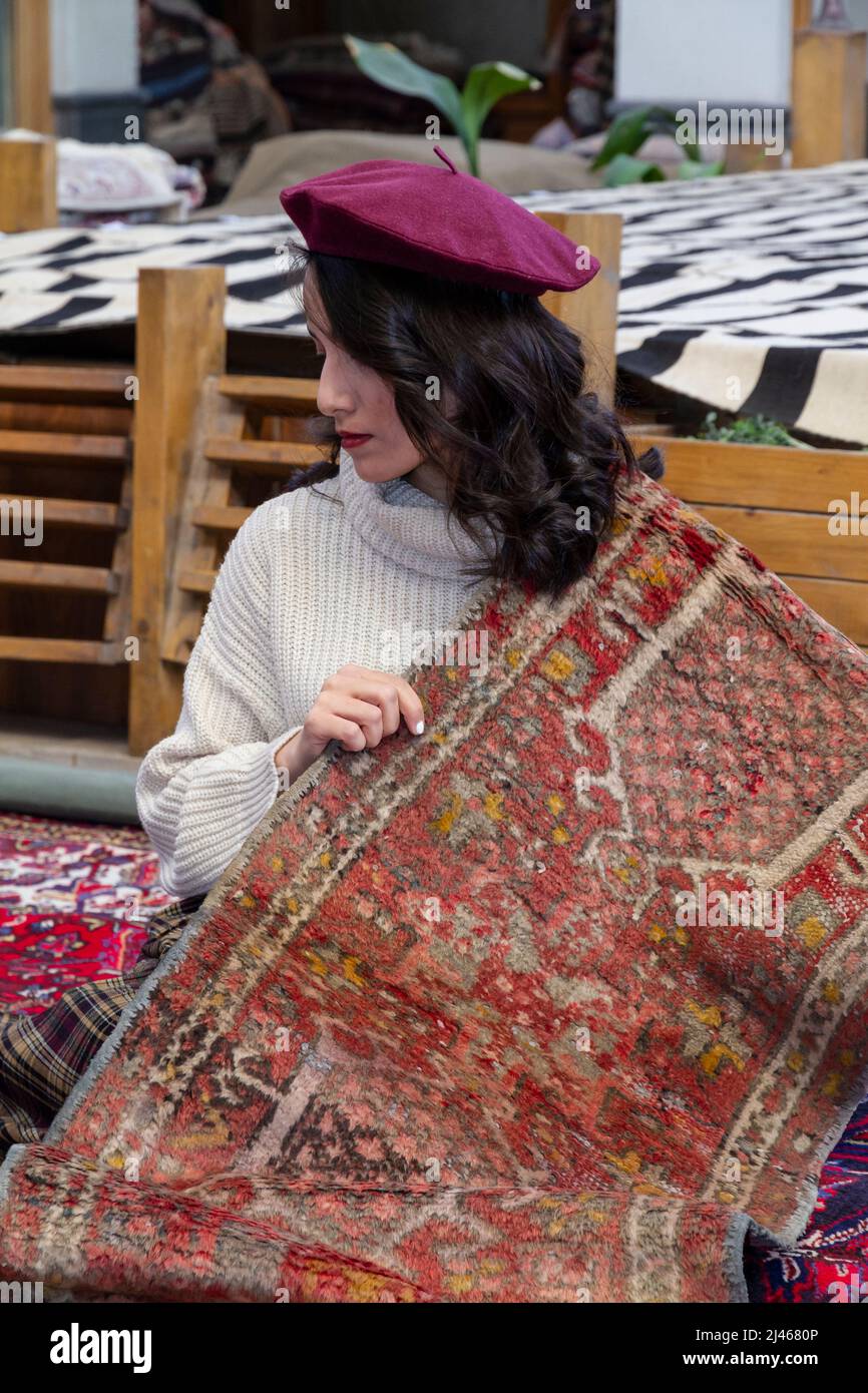 Carpet and model Stock Photo - Alamy