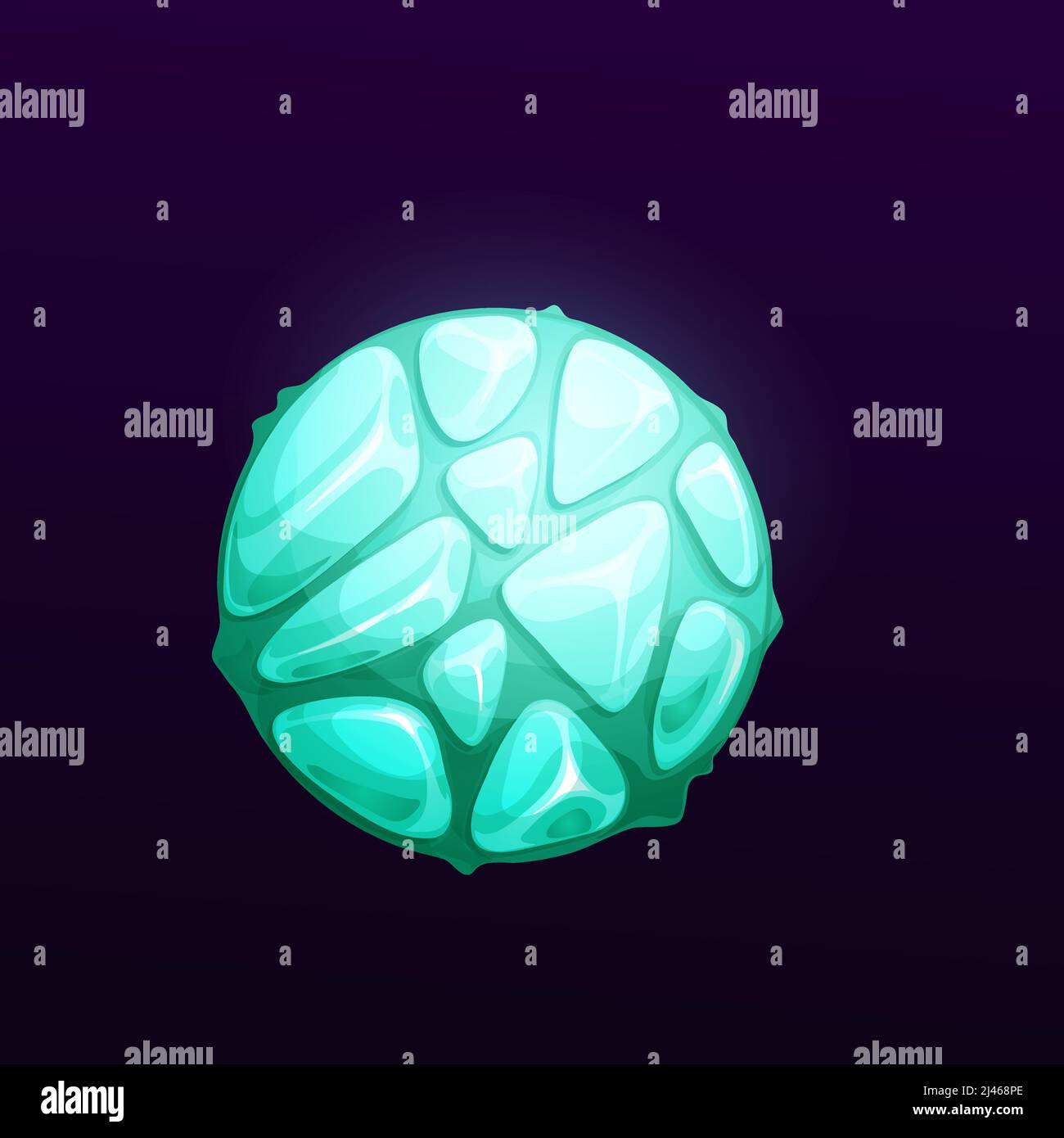 Mysterious space planet with stones and slime. Vector bizarre globe ...
