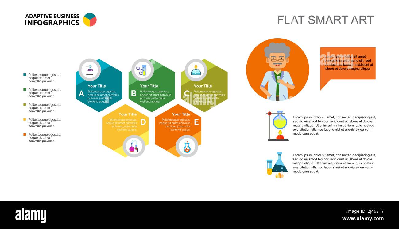 Flow chart with five elements. Step diagram, graph, layout. Creative ...