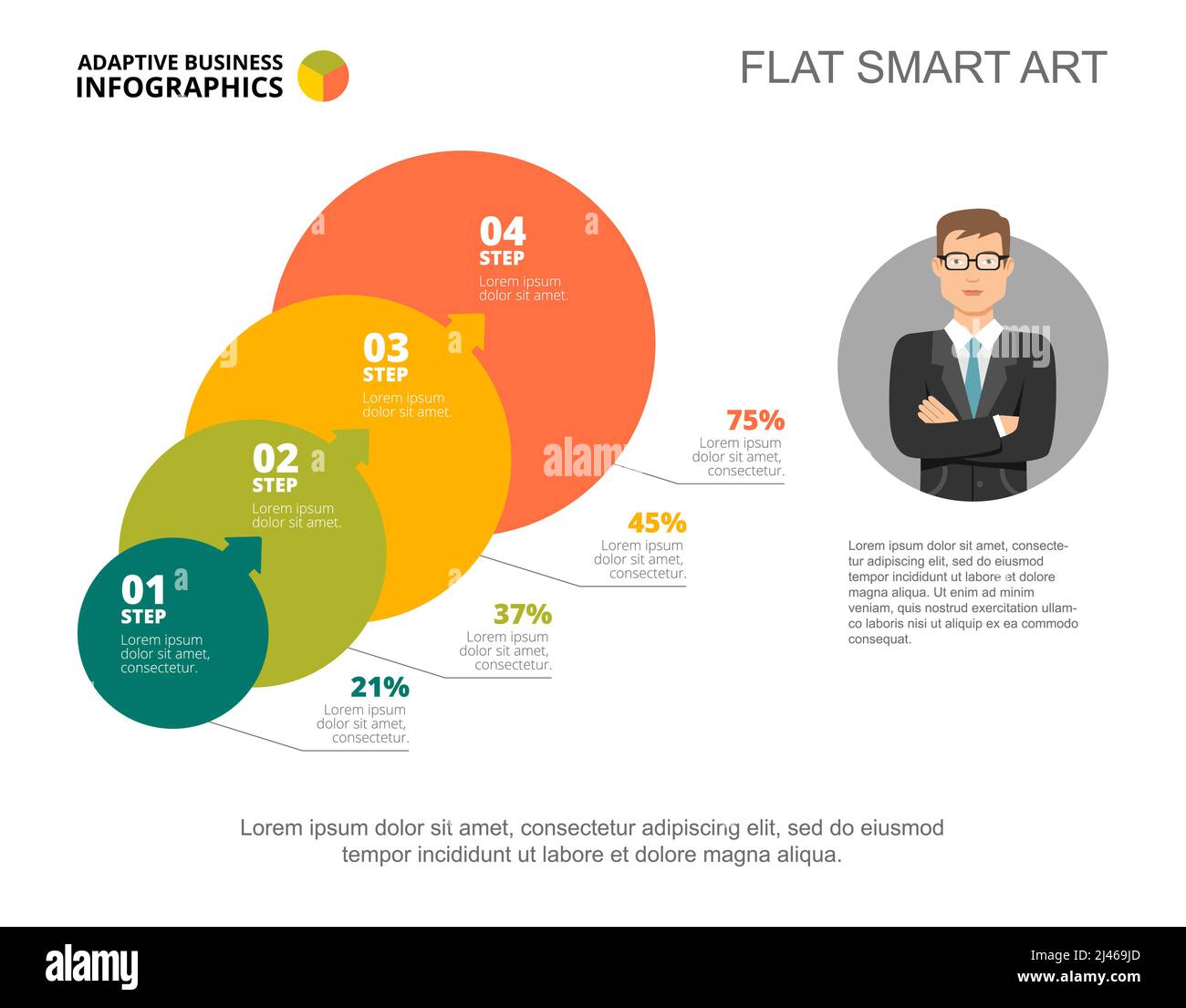 Four steps percentage chart. Business data. Carrier, diagram, design ...