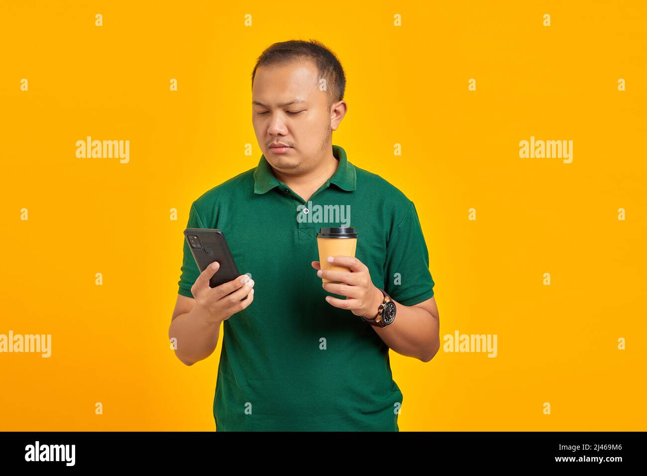 Sad man holding cup coffee hi-res stock photography and images - Alamy
