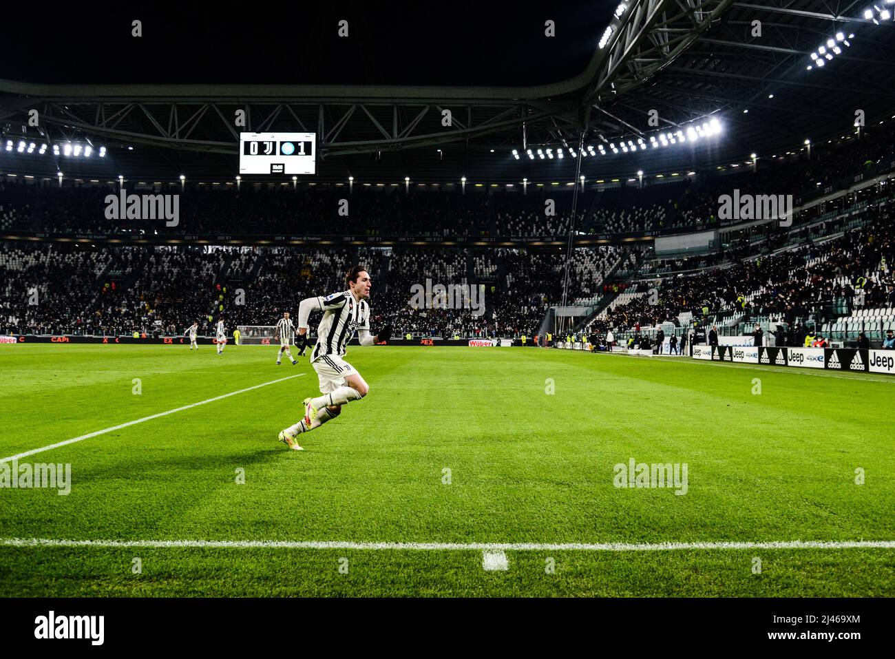 Federico Chiesa of Juventus FC celebrates an goal during the Serie A ...