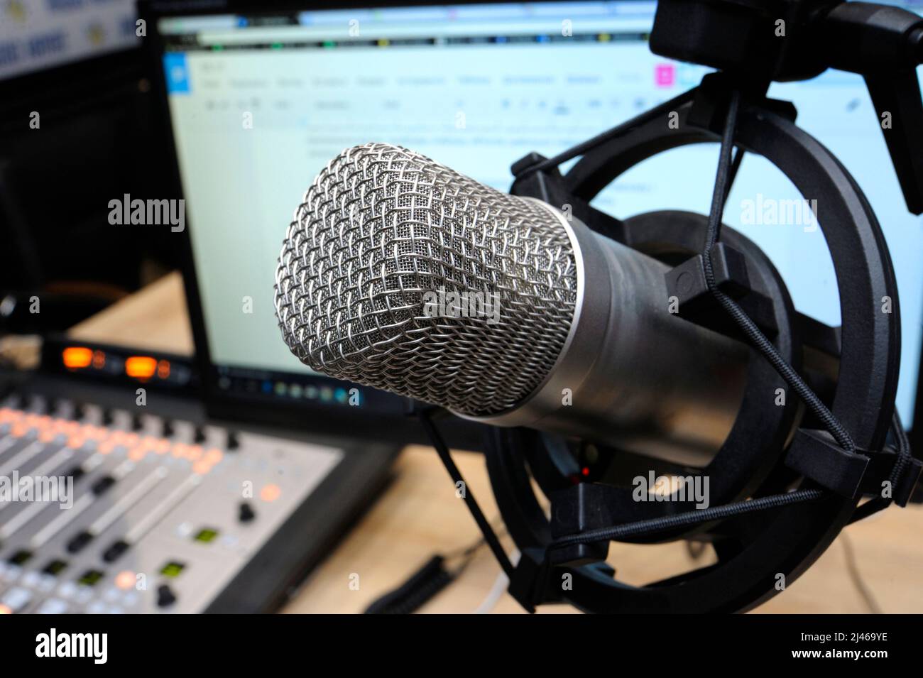 Professional studio microphone broadcasting hi-res stock photography ...