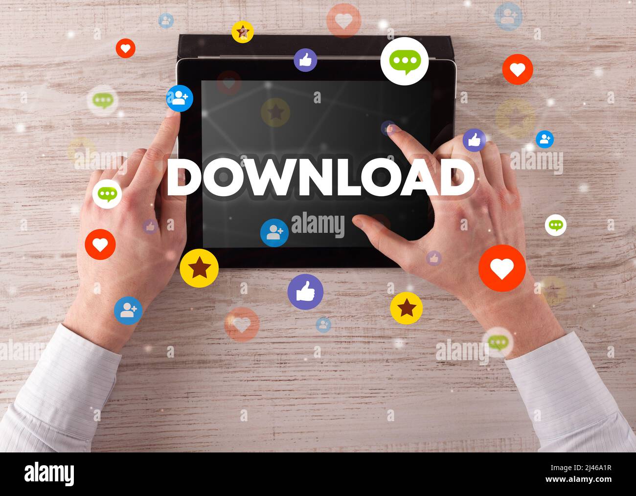 Close-up of a touchscreen, social media concept Stock Photo - Alamy