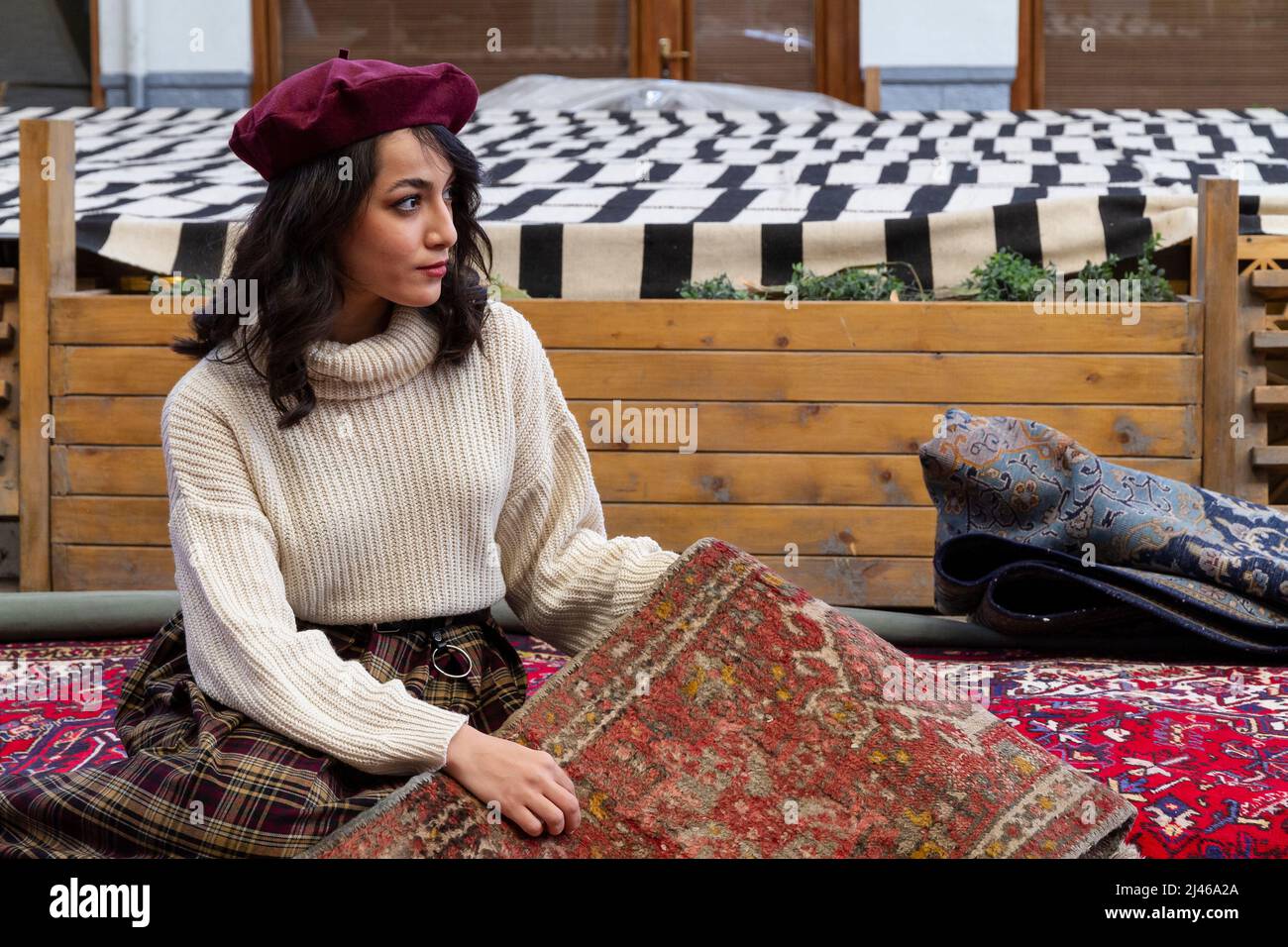 Carpet and model Stock Photo - Alamy
