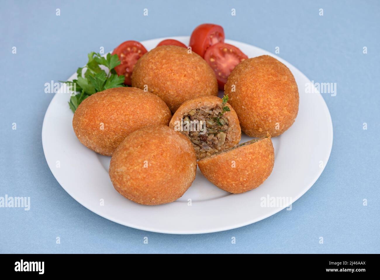 Stuffed meatballs, a traditional Turkish delicacy. Kibbeh is a popular ...