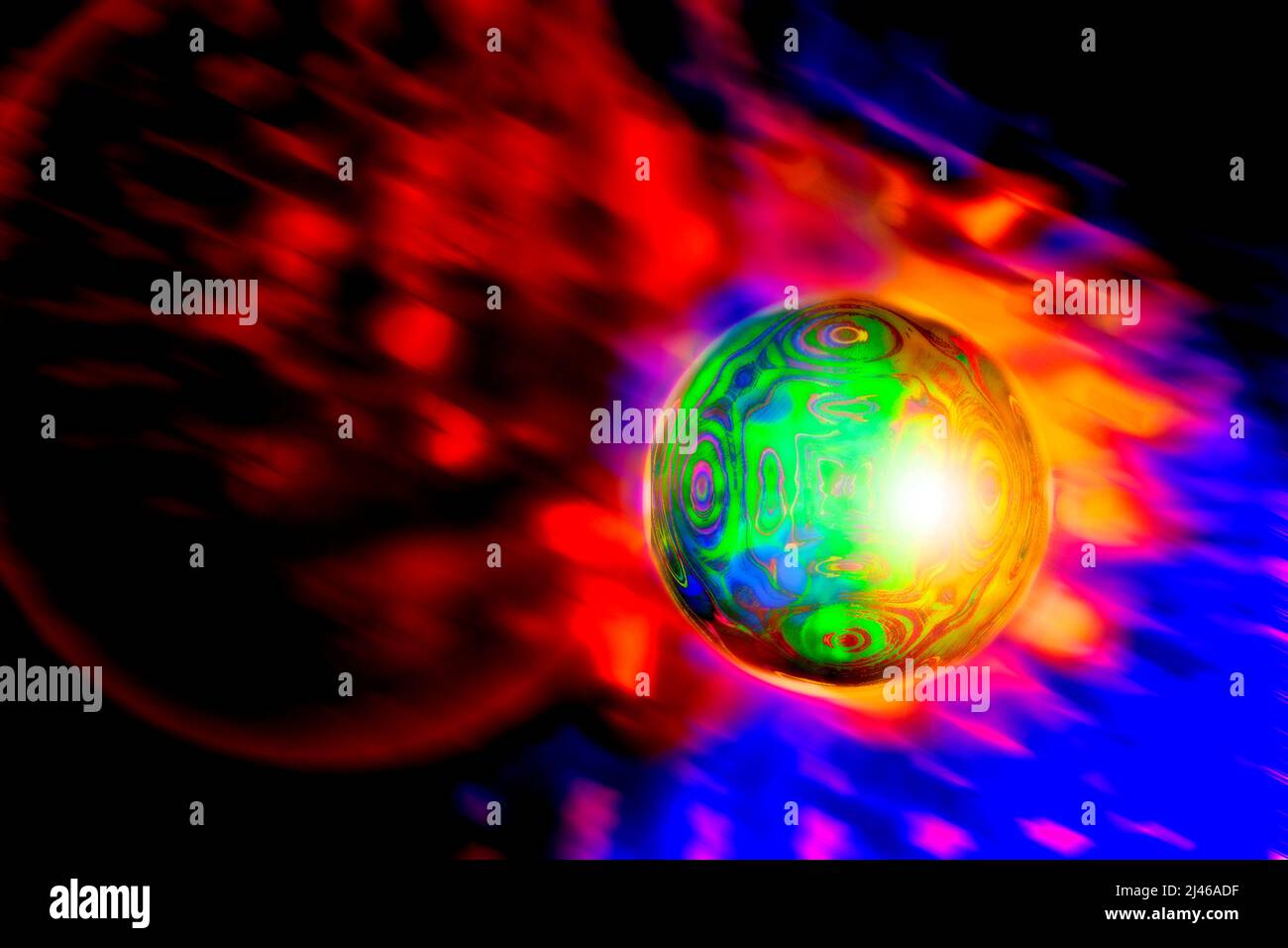 An illustration of a Meteor traveling through the universe Stock Photo ...