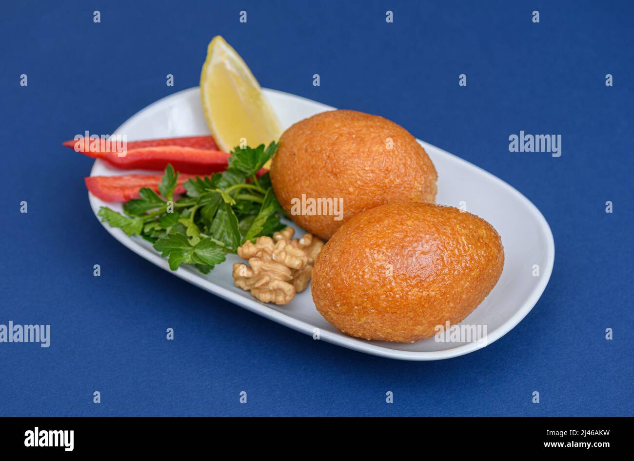 Stuffed meatballs, a traditional Turkish delicacy. Kibbeh is a popular ...