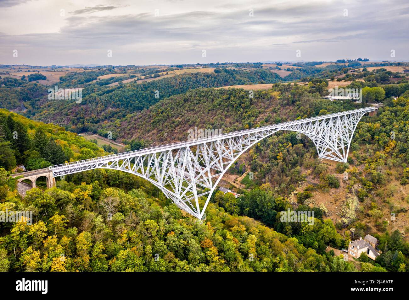 The Viaur Viaduct, a railway bridge in Aveyron - Occitanie, France ...