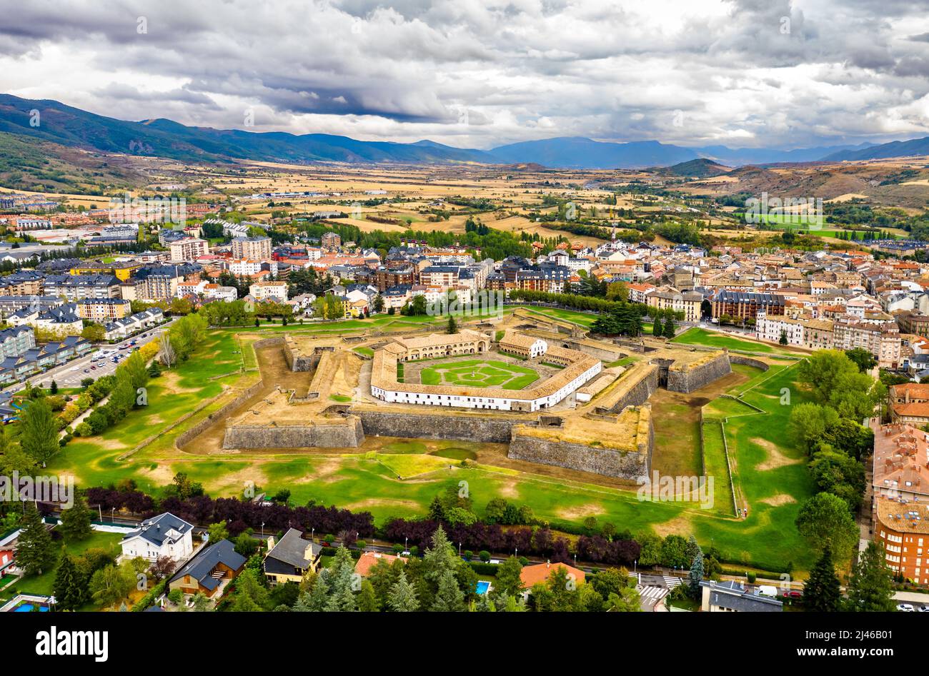 Aerial view Jaca Citadel in Huesca, Spain Stock Photo - Alamy