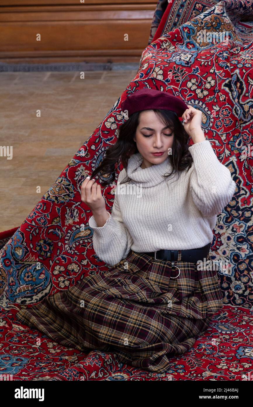 Carpet and model Stock Photo - Alamy