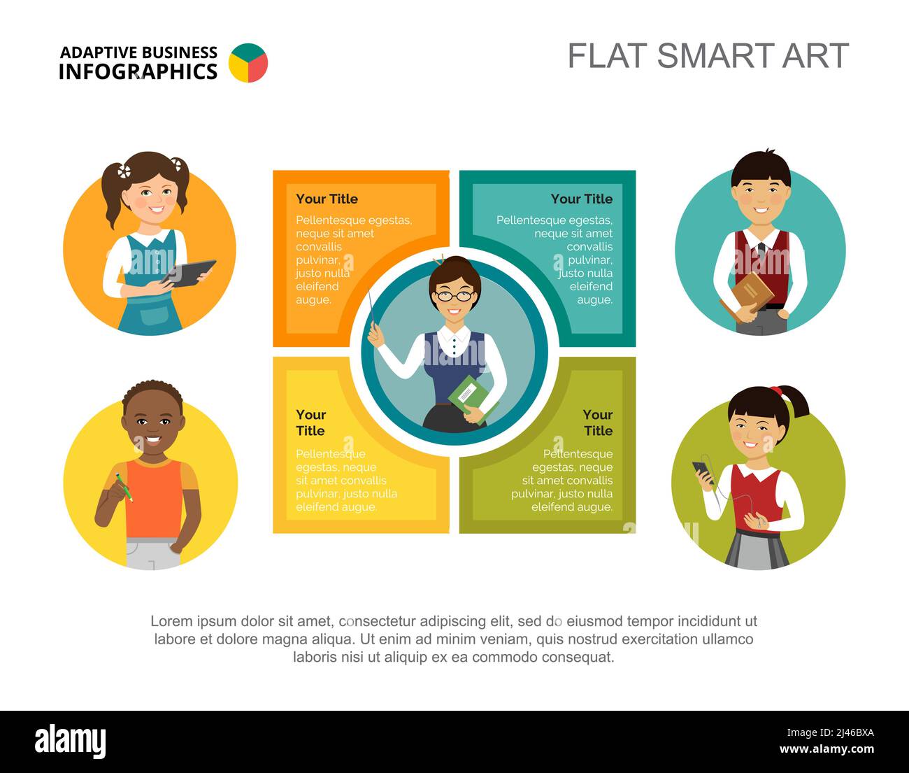 Matrix chart with four elements. Option diagram, graph, layout ...