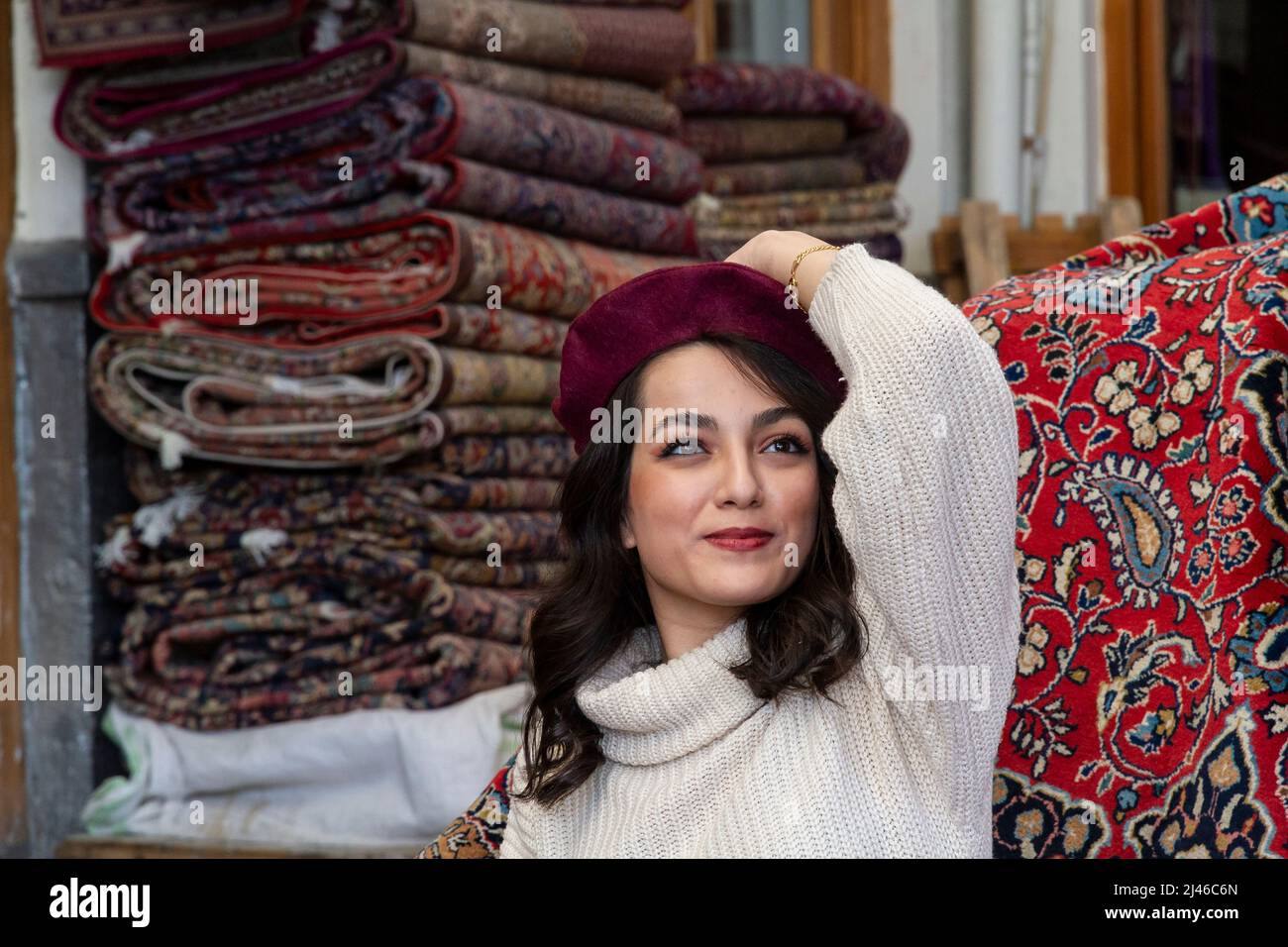 Carpet and model Stock Photo - Alamy