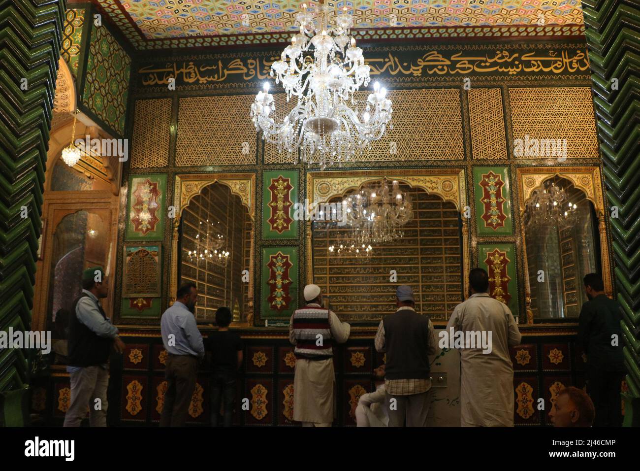 Kashmir, India, April 12, 2022. Muslim are seen at a shrine of Hazrat ...