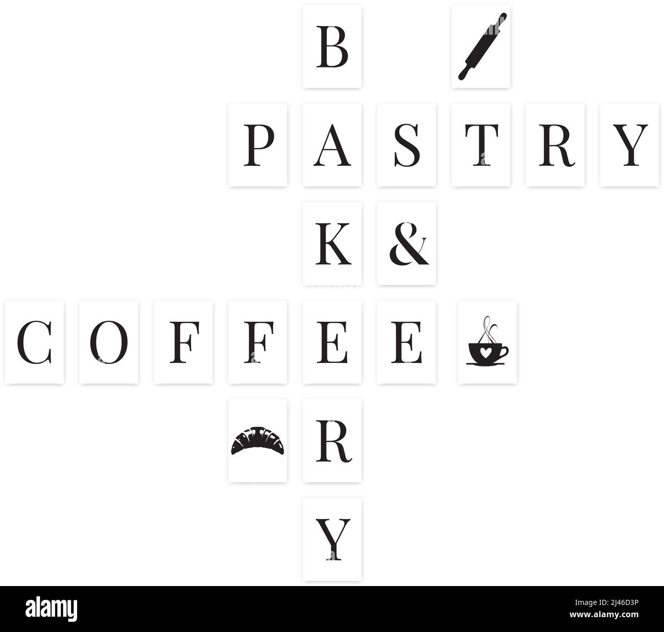 Bakery, pastry and coffee, vector. Wall art, A4. Scandinavian ...