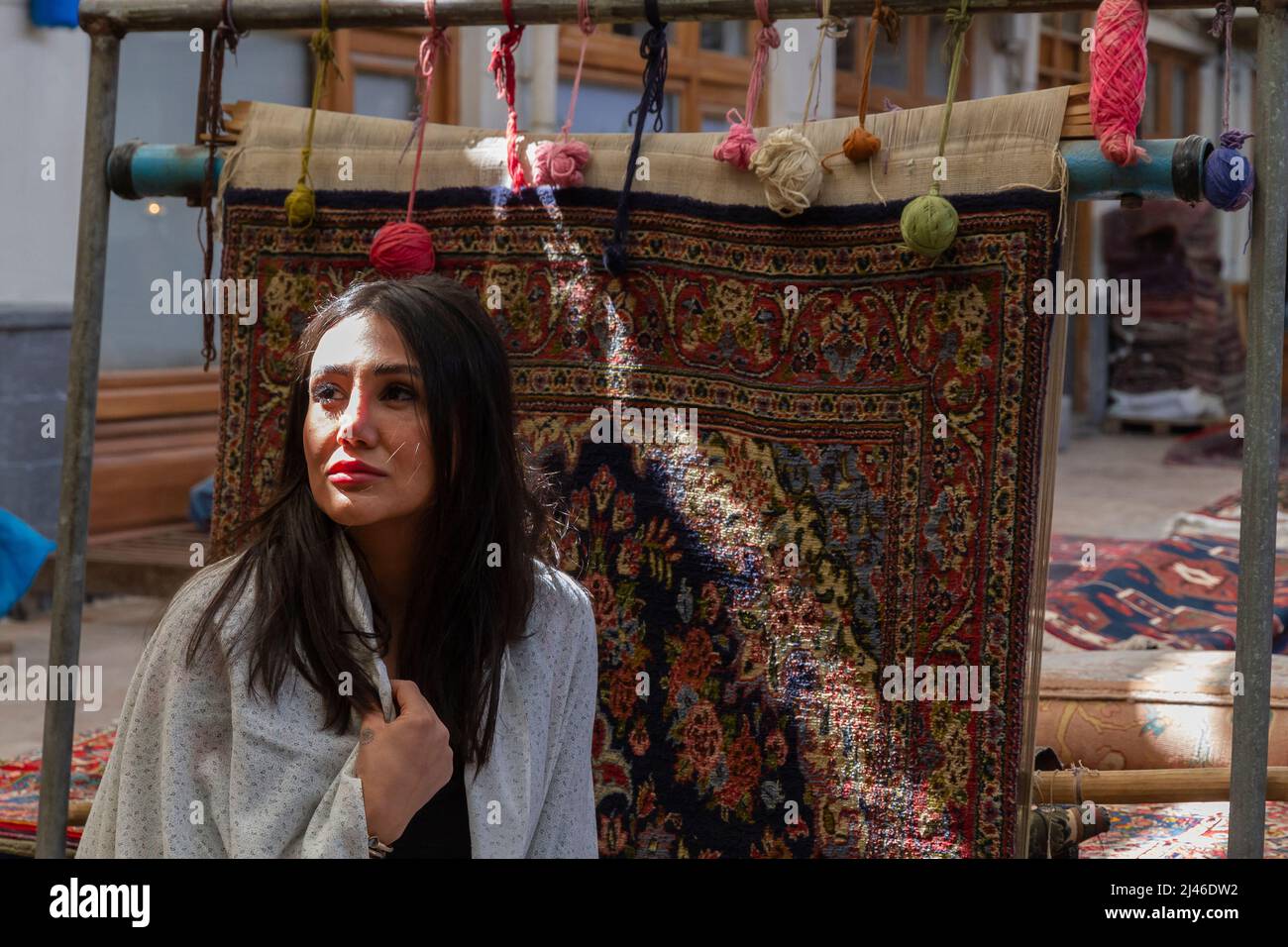 Carpet and model Stock Photo - Alamy