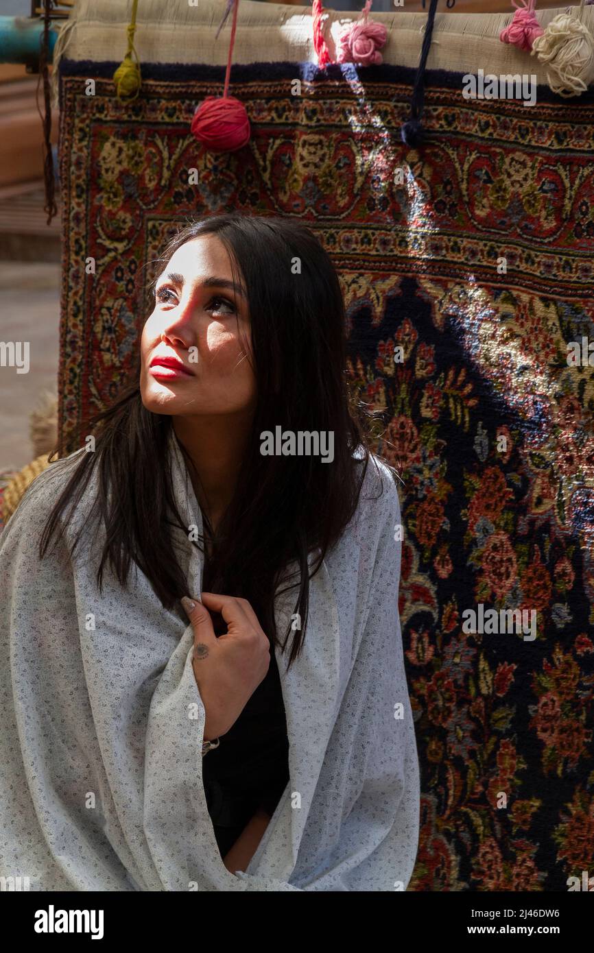 Carpet and model Stock Photo - Alamy