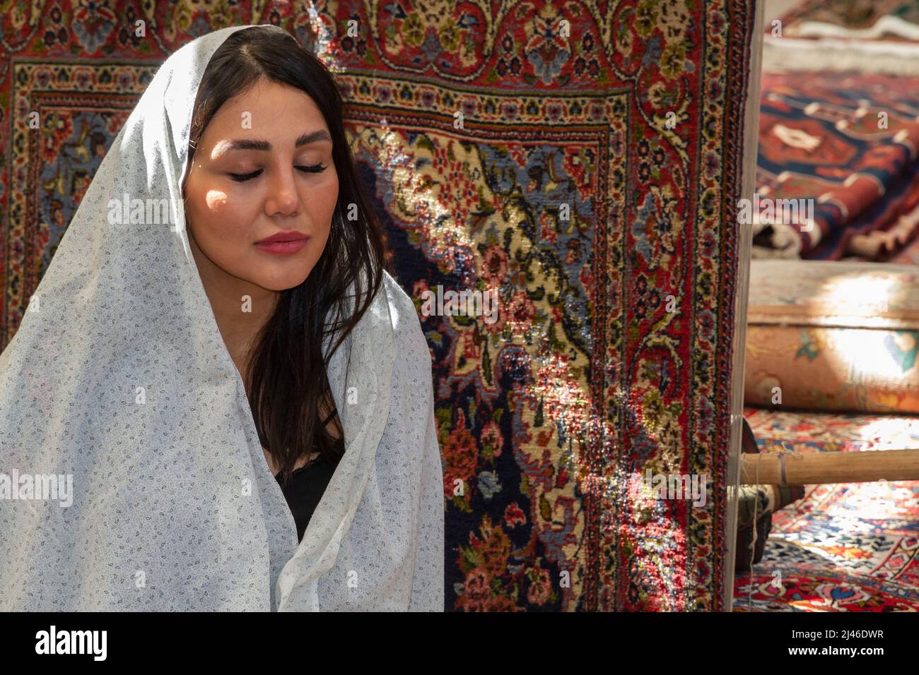 Carpet and model Stock Photo - Alamy