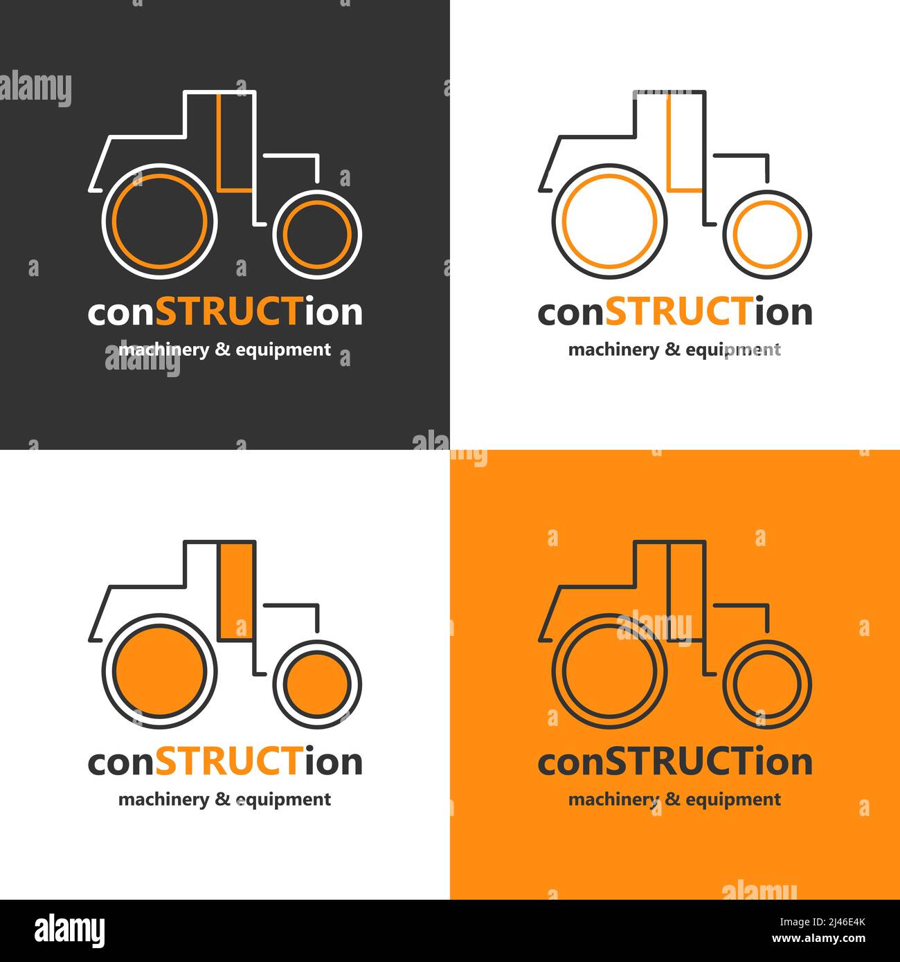 Set line icons construction machinery vector illustration Stock Vector ...