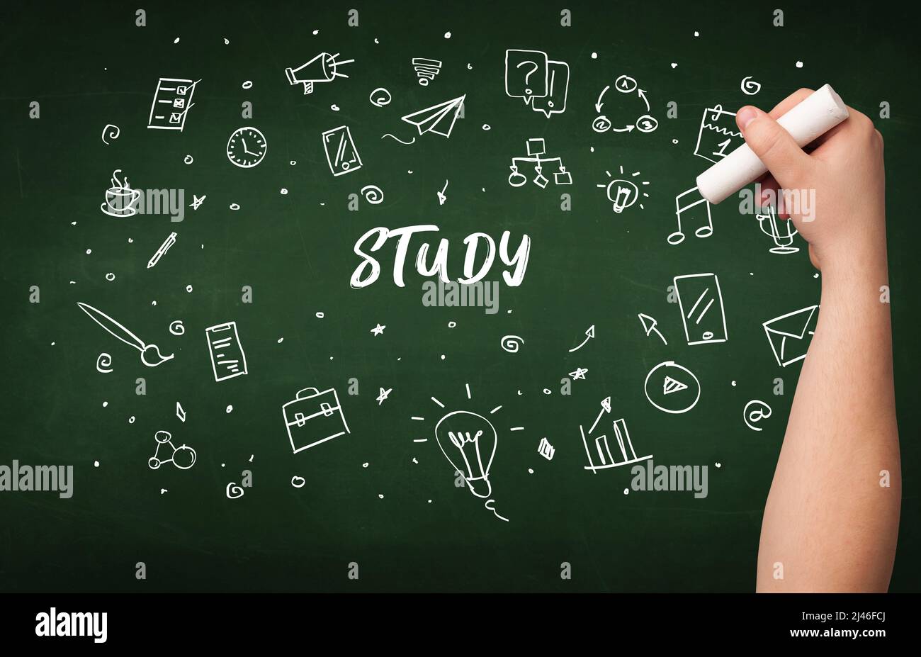 Hand drawing education concept concept Stock Photo - Alamy