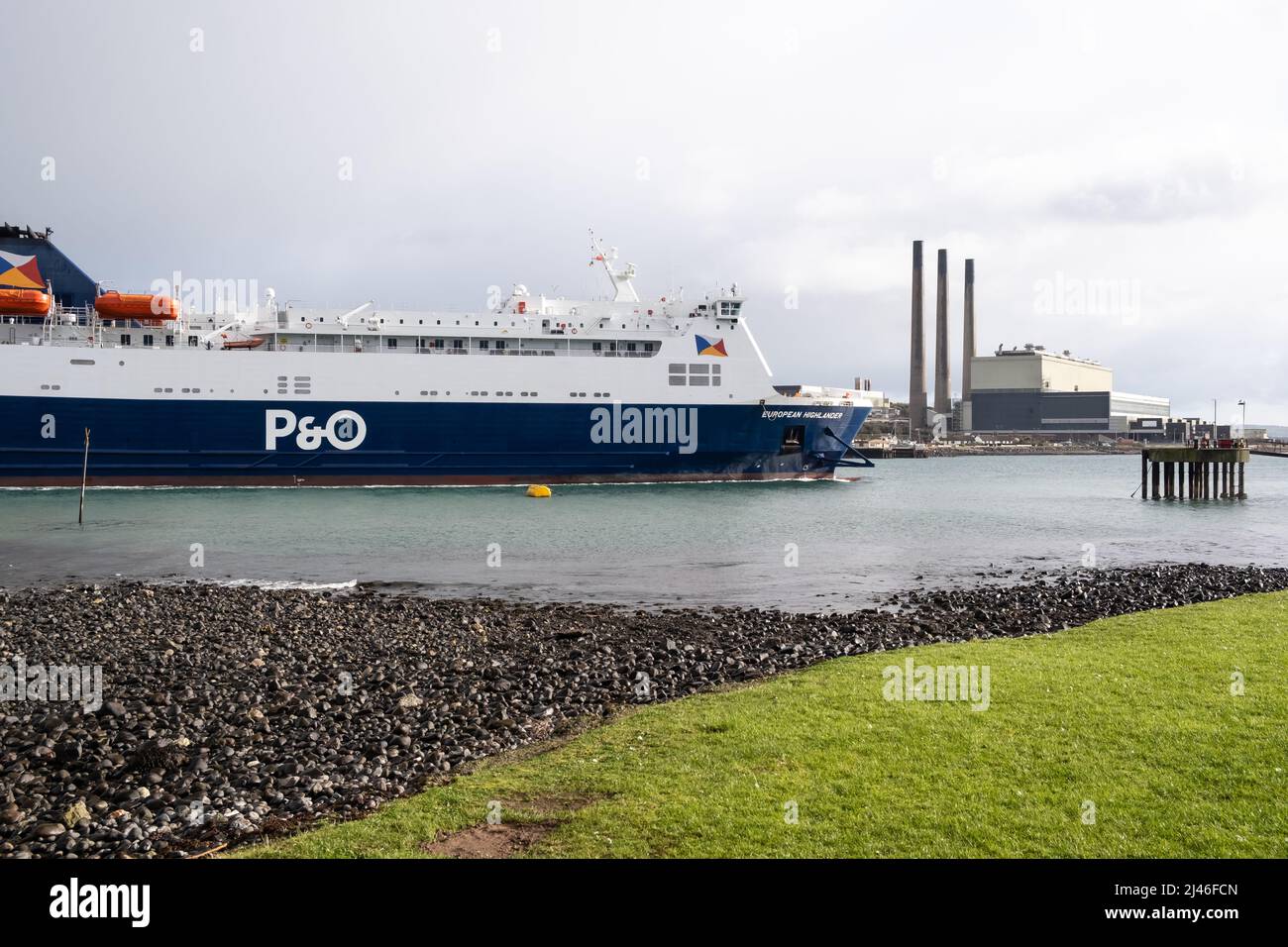 P&O Ferry European Highlander arriving into Larne Port in Co. Antrim ...