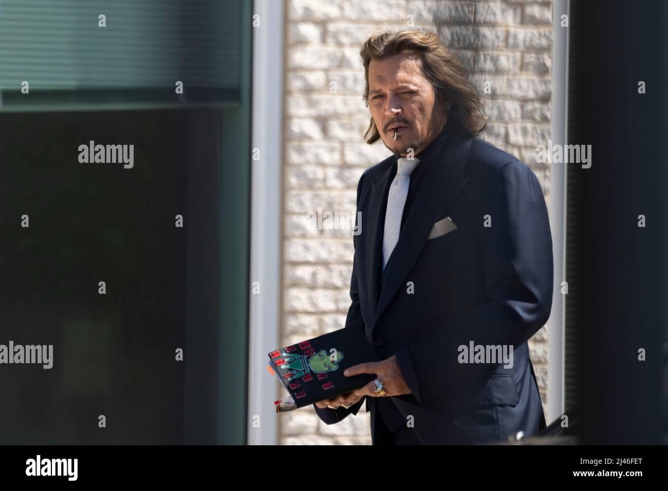 12 April 2022- Fairfax, VA- Actor Johnny Depp takes a break from his ...