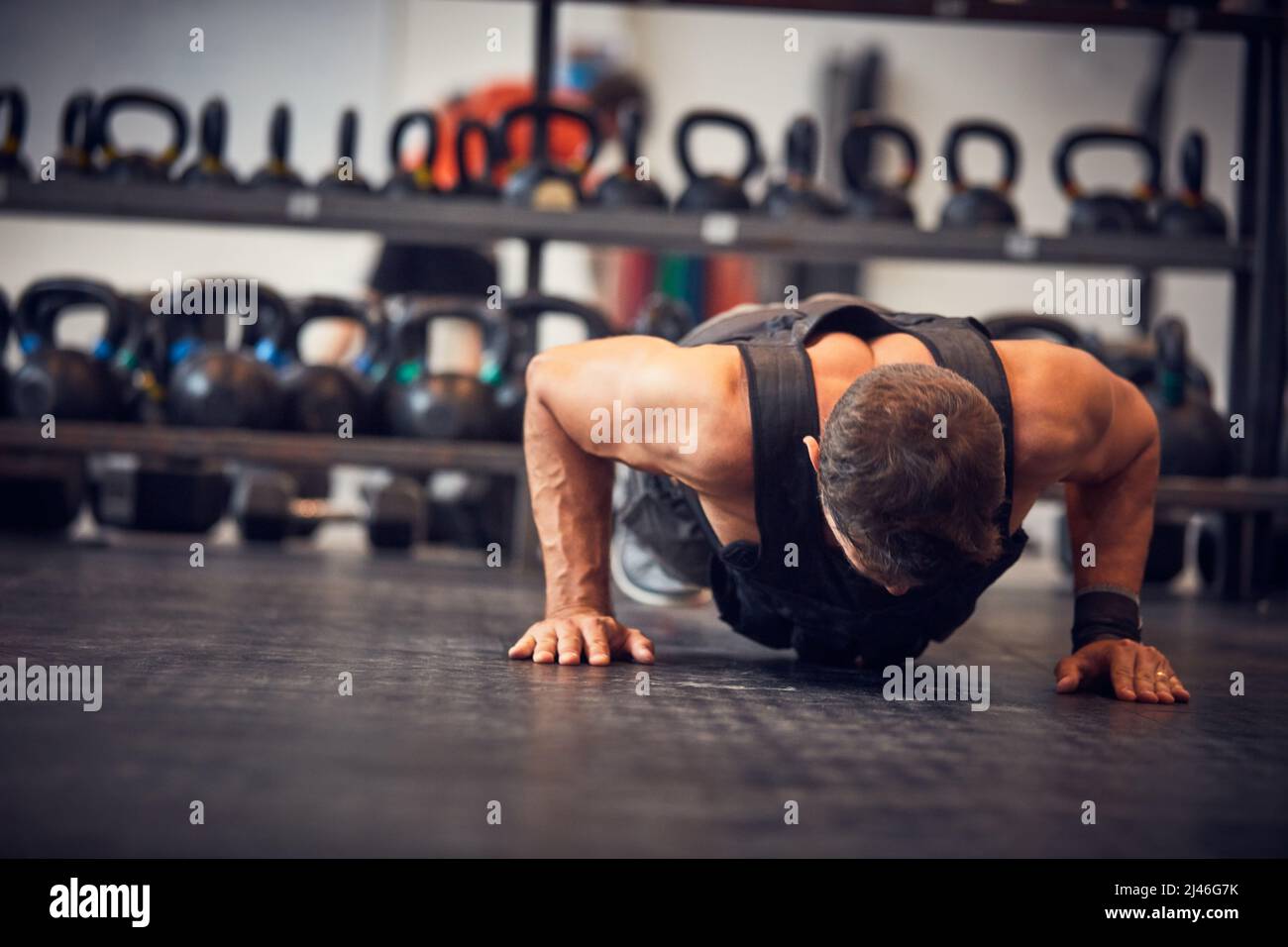 The strong show no fear. Full length shot of a handsome young man doing ...