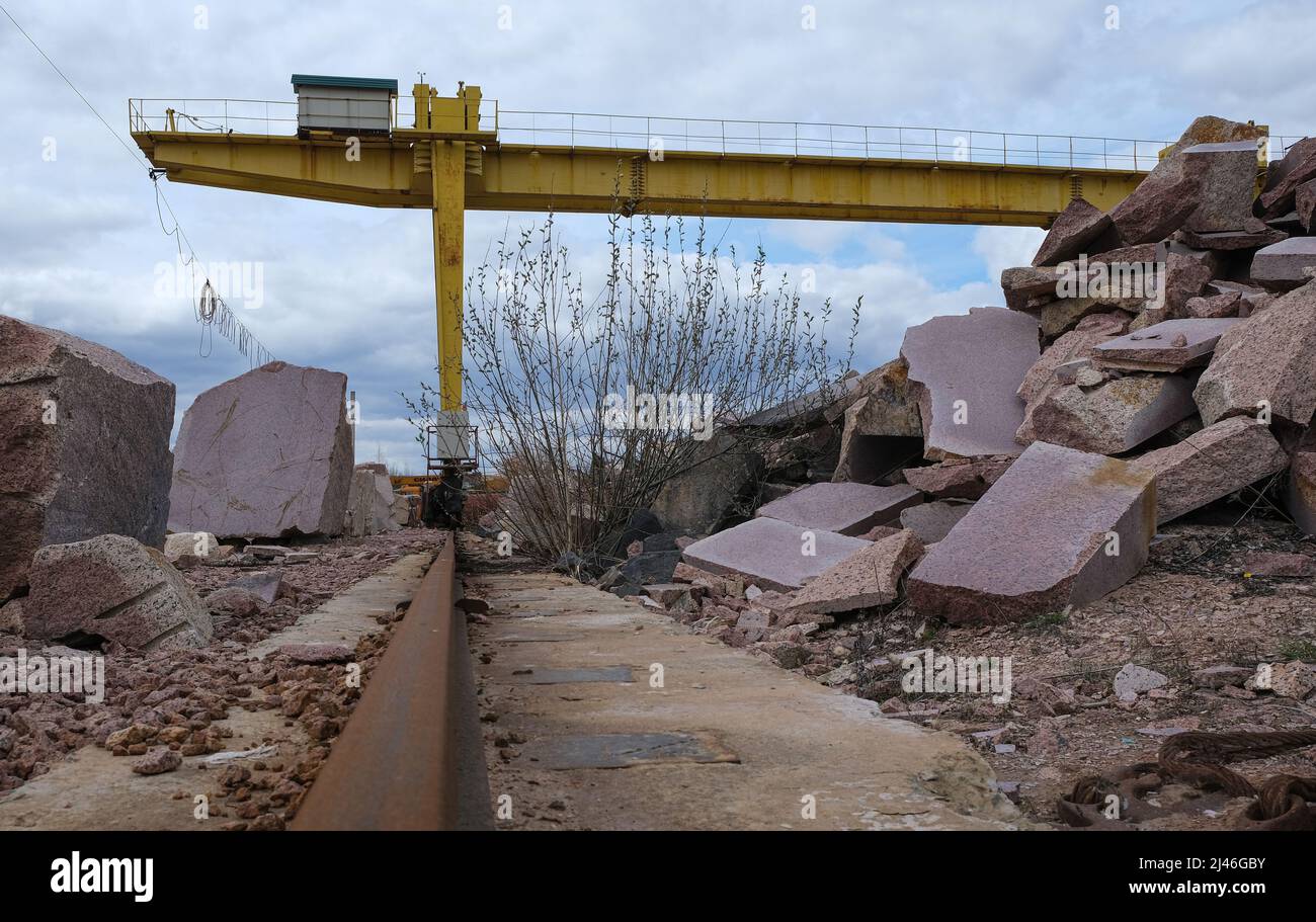 Quarry with mining and stone production Stock Photo - Alamy