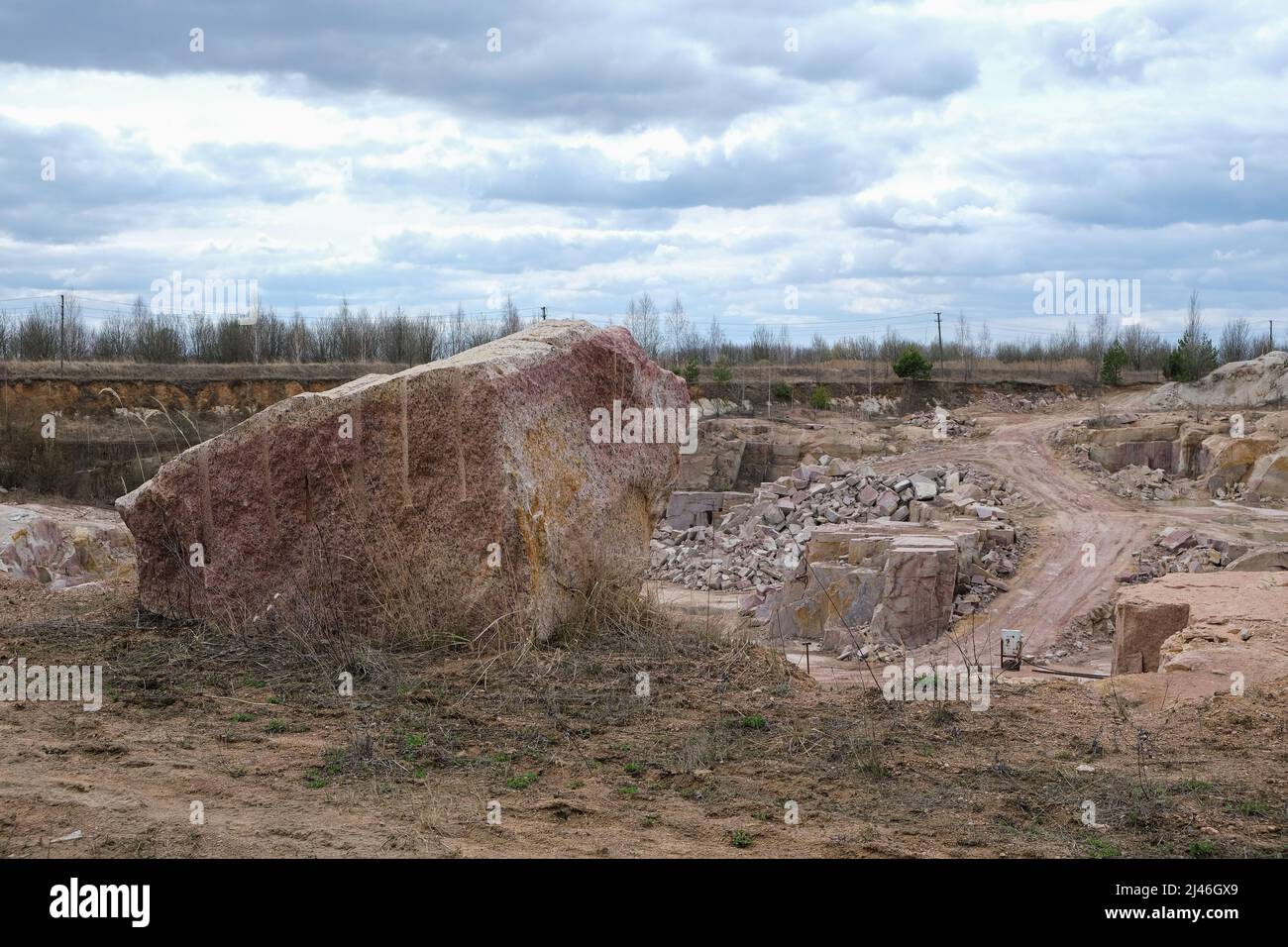Quarry with mining and stone production Stock Photo - Alamy