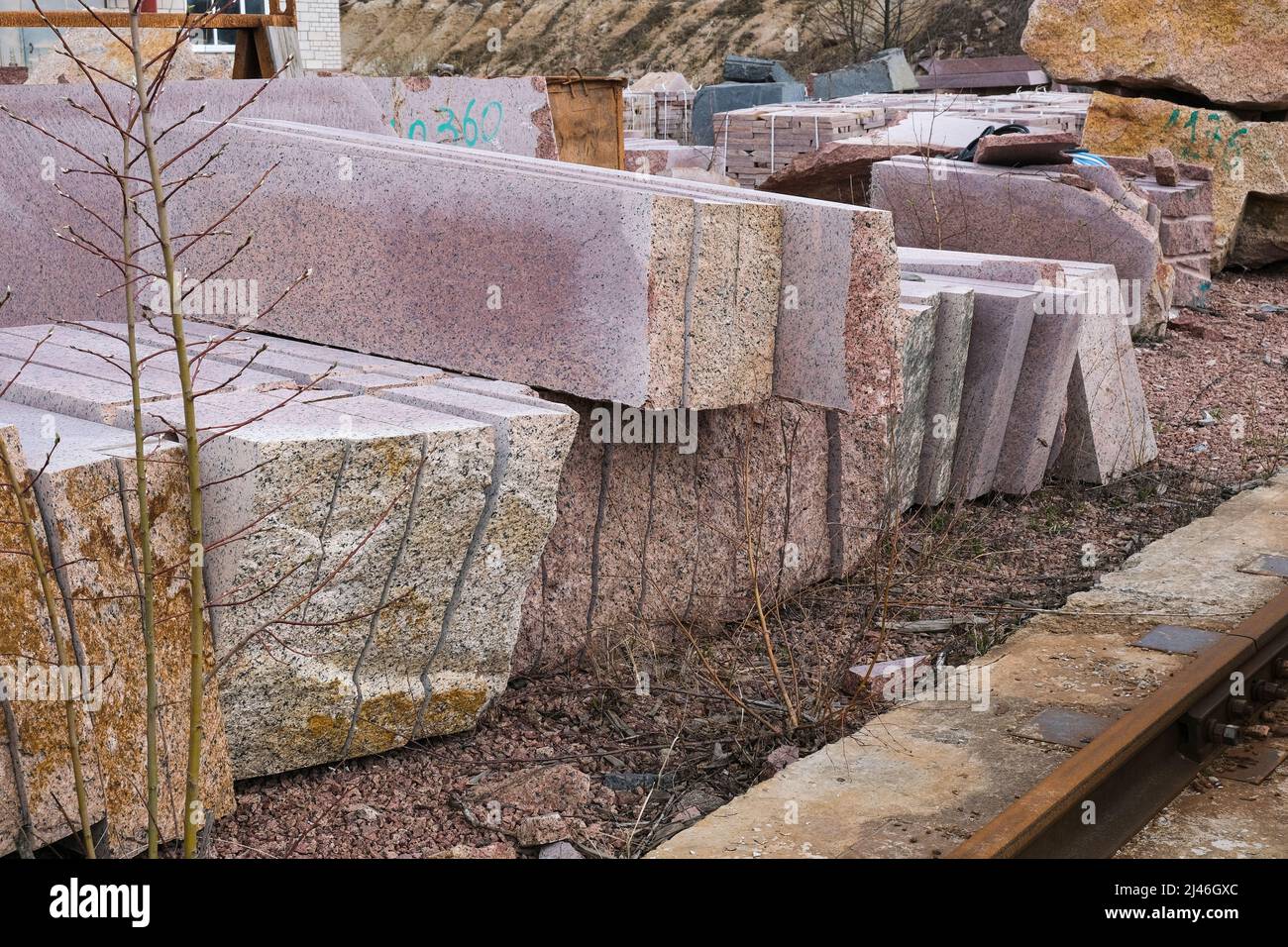 Quarry with mining and stone production Stock Photo - Alamy