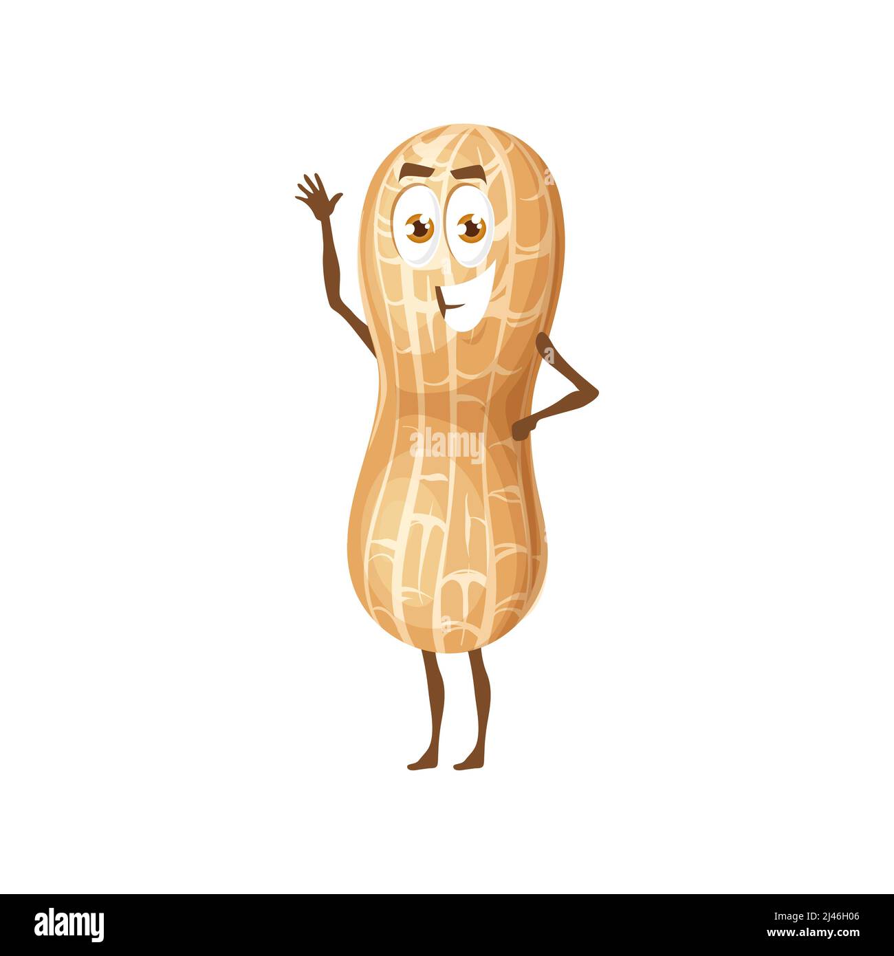 Funny peanut or groundnut, nut character for yummy food, vector cartoon ...