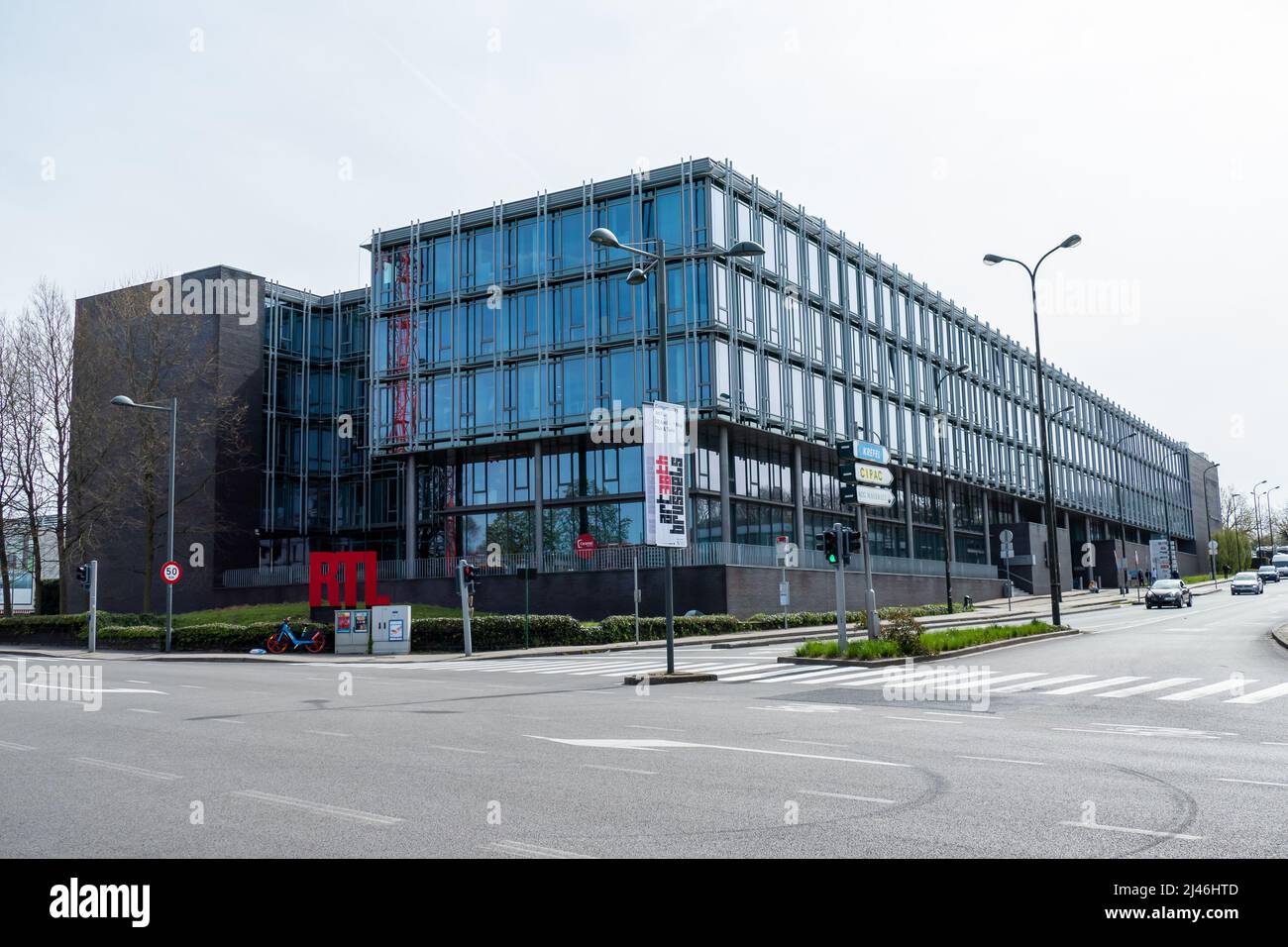 Brussels, Belgium, April 12, 2022. RTL Belgium is a subsidiary of DPG ...
