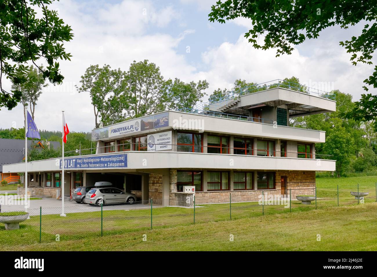 Zakopane, Poland - June 26, 2015: Three-storey building housing the ...