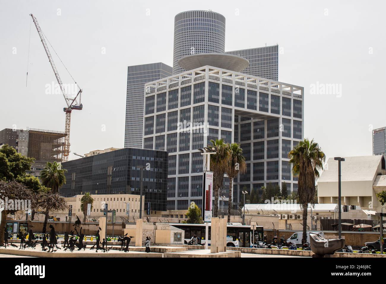 Tel Aviv, Israel - April 11, 2022 Cityscape of the city center of the ...