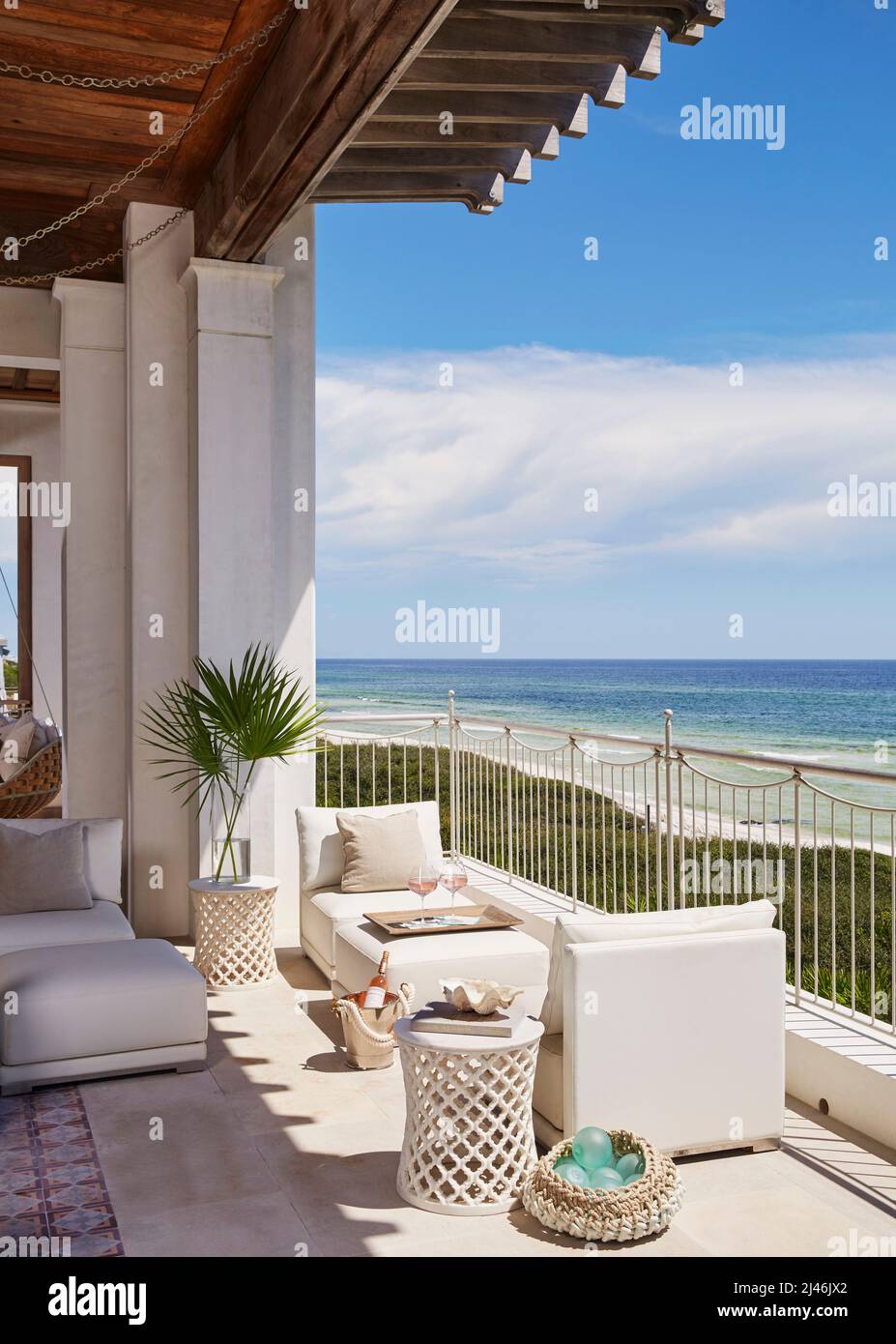 Beautiful Waterfront porch Gulf of Mexico Stock Photo - Alamy