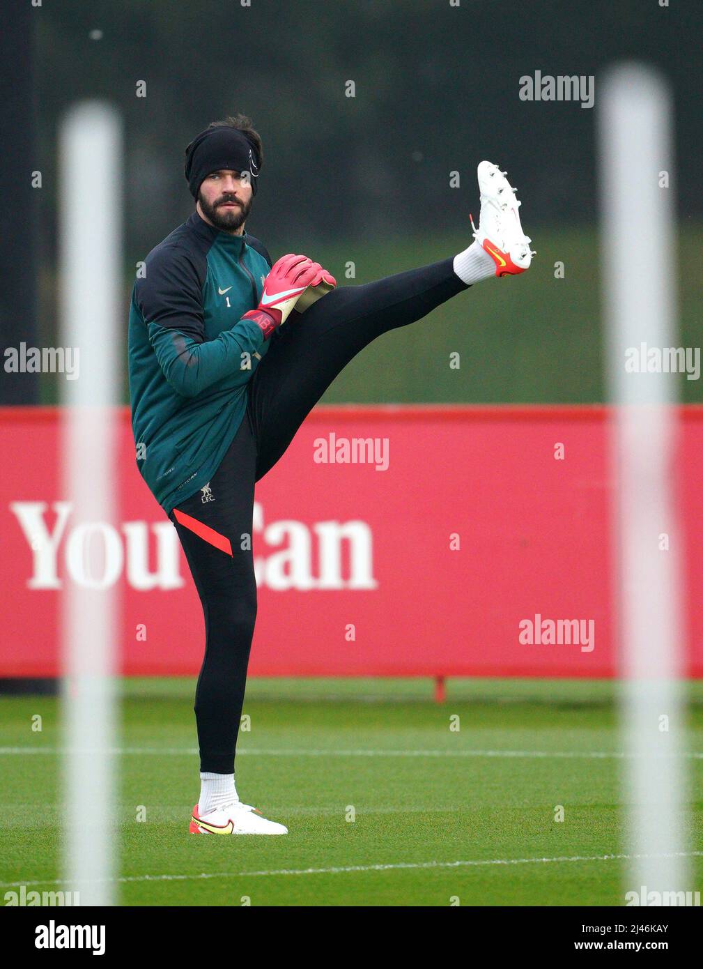 Liverpool goalkeeper Alisson during a training session at the AXA ...