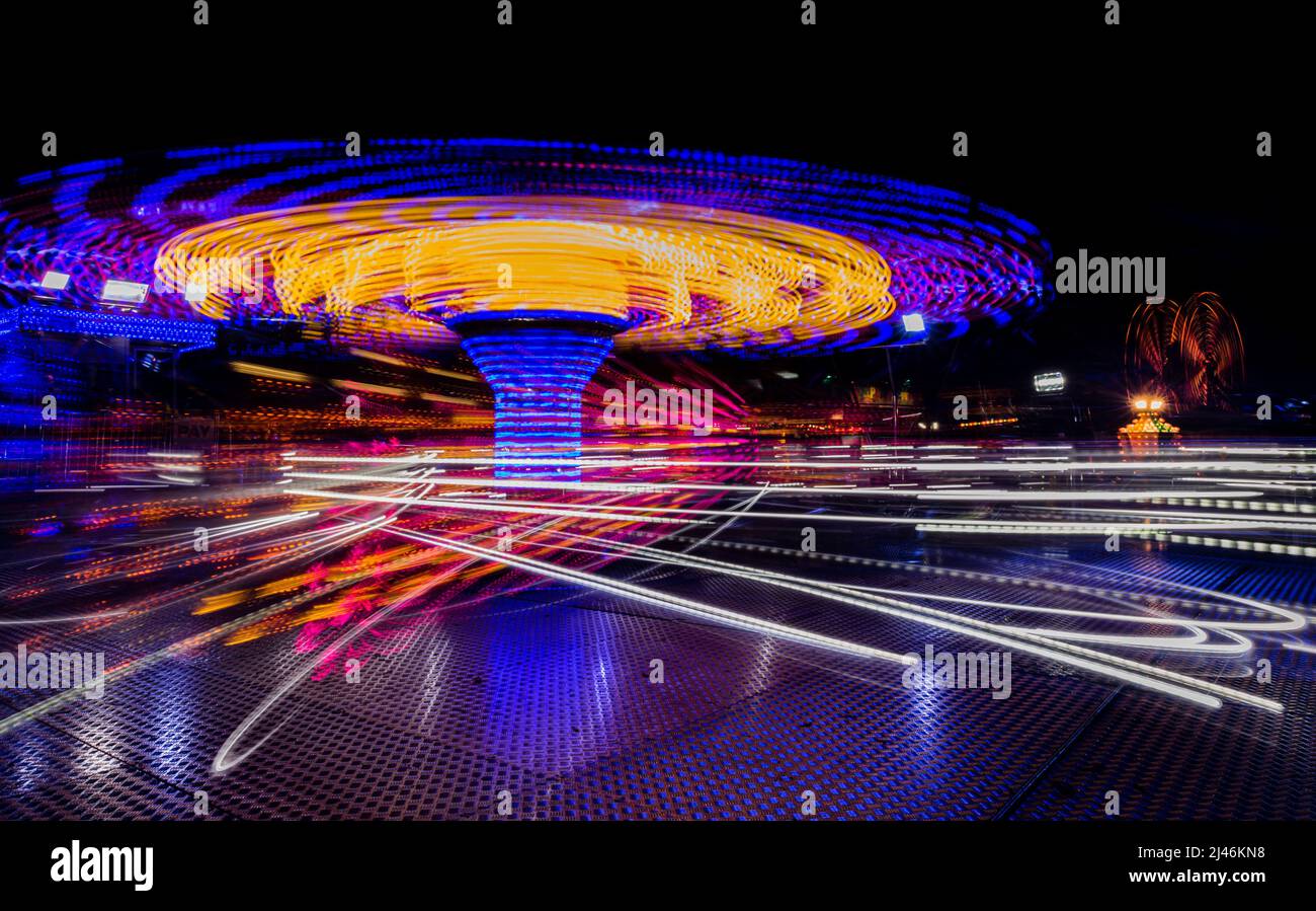 The Twister funfair ride at the annual fireworks display at Bicester ...