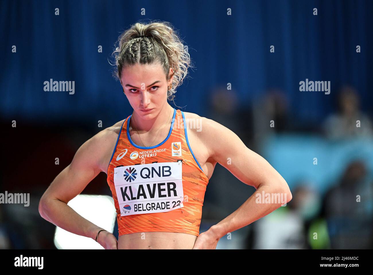 Lieke Klaver participating in the Belgrade 2022 World Indoor ...
