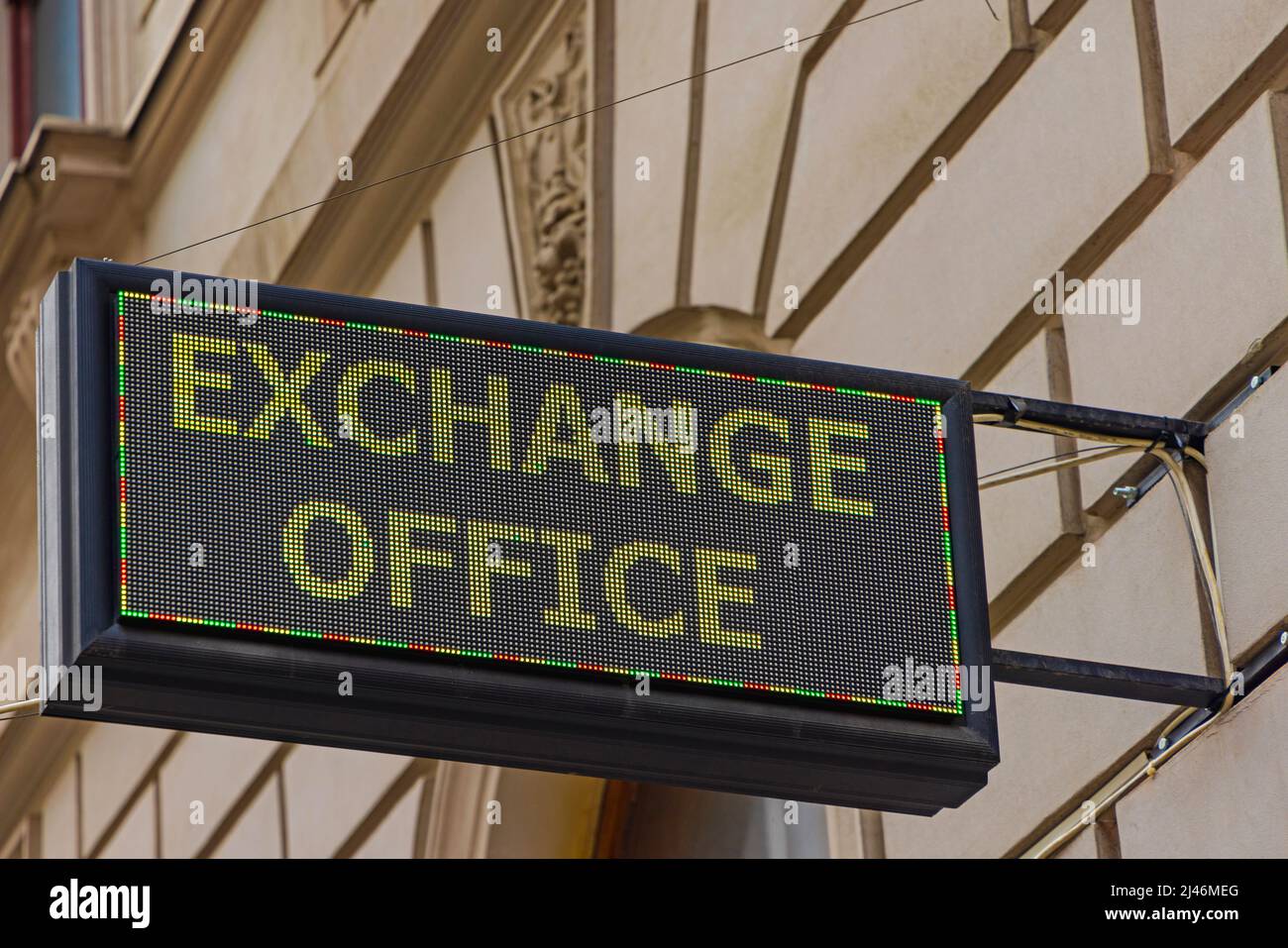 Led Sign Display Box Exchange Office at Building Stock Photo - Alamy